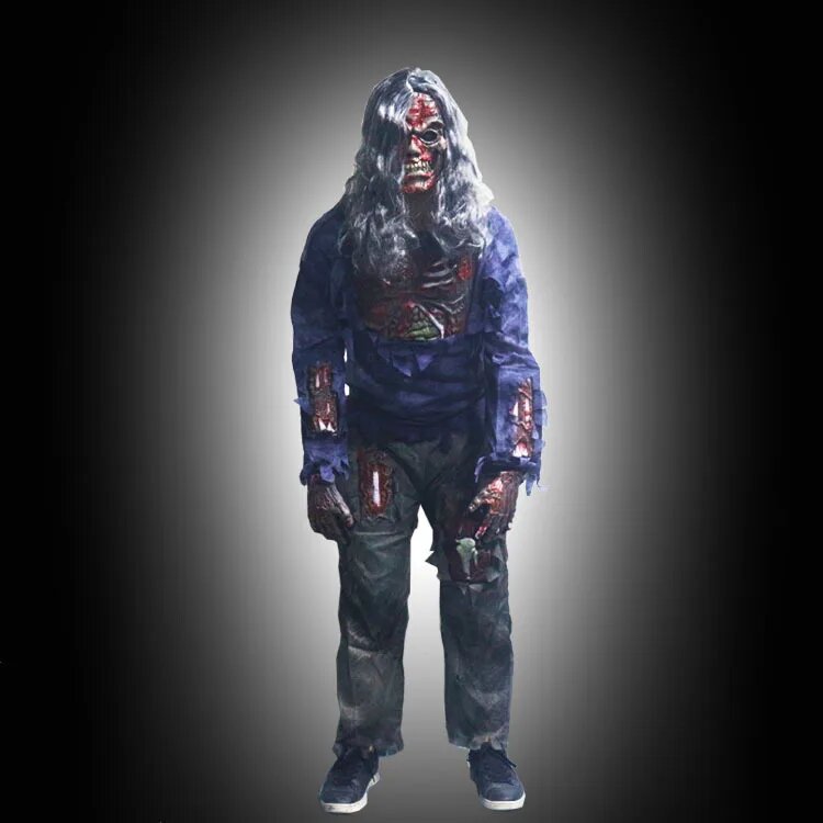 Страшный кровавый костюм зомби для взрослых и детей L 160-180cm