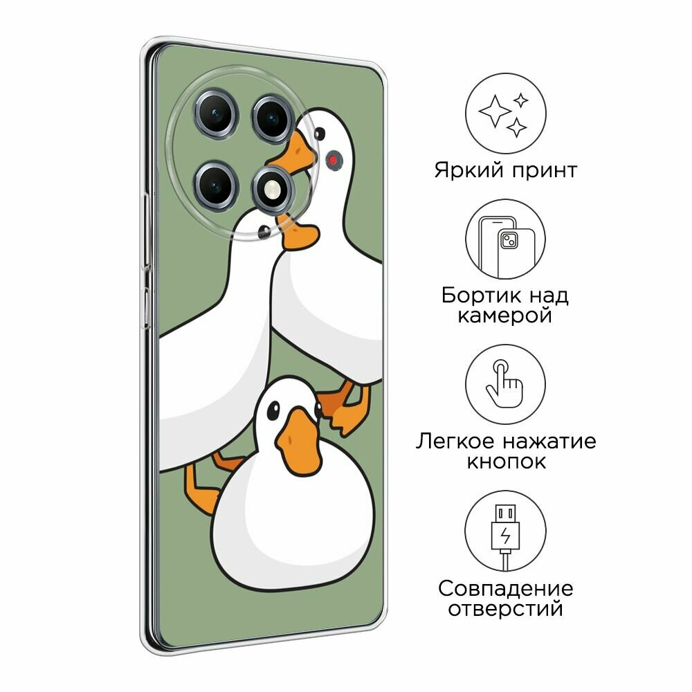 Чехол на Tecno Camon 30S Pro / Текно Камон 30S Про с принтом "Утиное трио" — фото 1