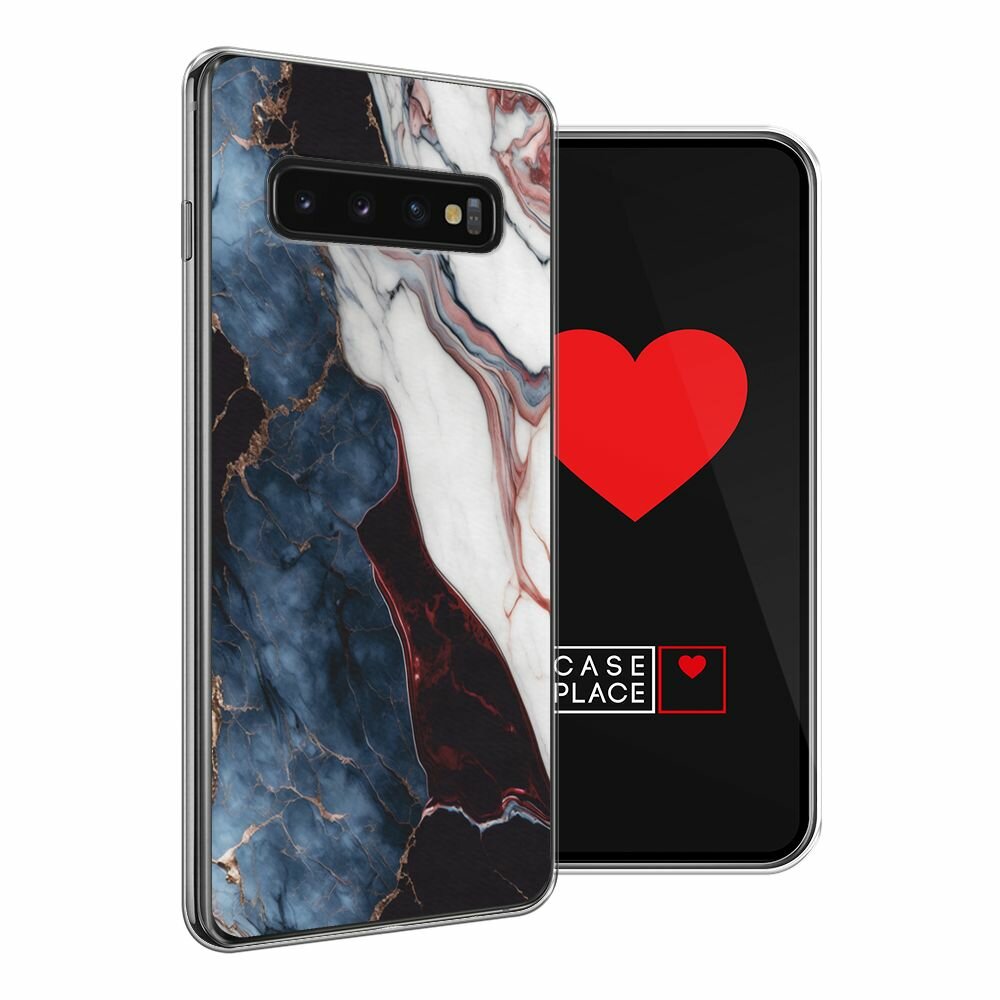 Чехол на Samsung Galaxy S10 / Самсунг Галакси S10 с принтом "Благородный мрамор" — фото 1