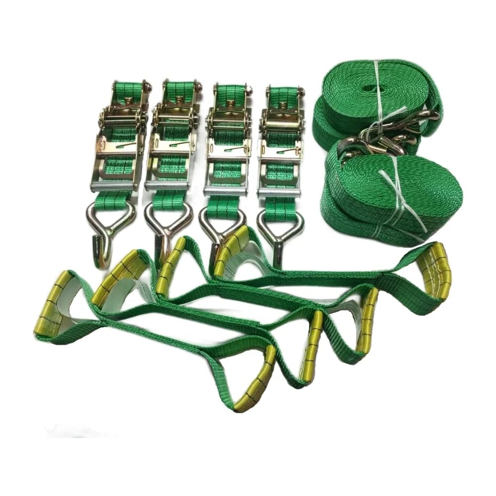 ООО «Грузовые стропы» Комплект стяжных ремней для крепления автомобиля на эвакуаторе - 6 метров. АФ06ГС