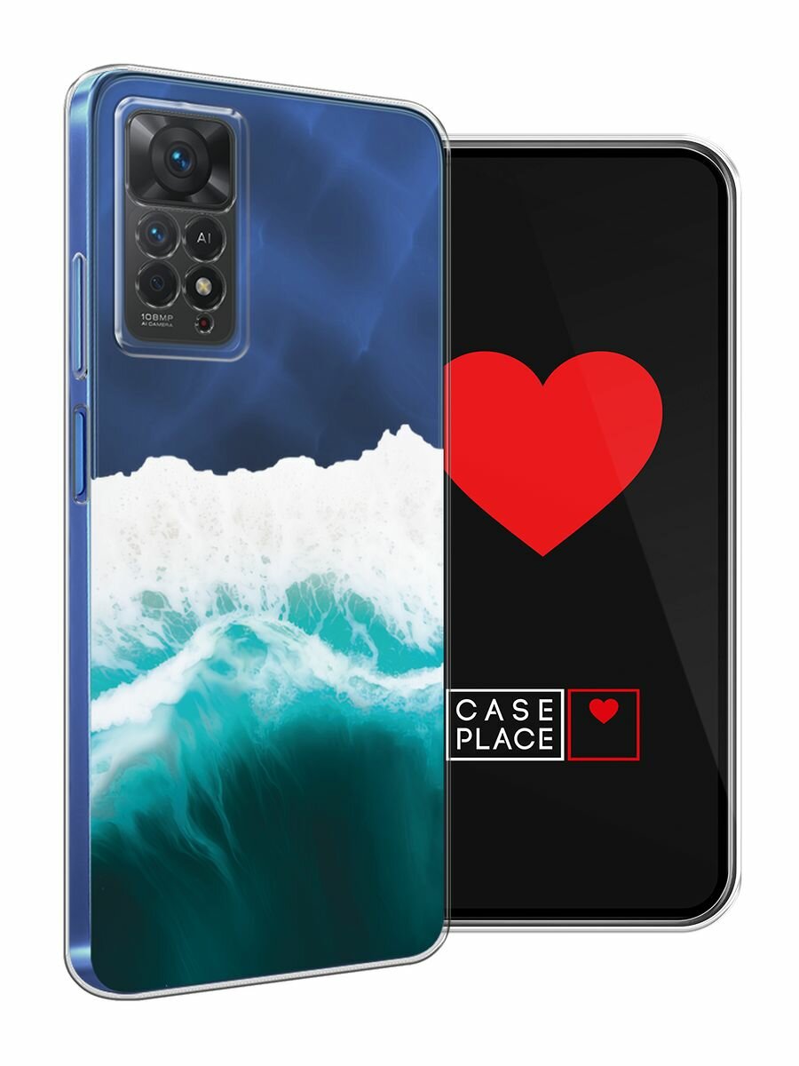Чехол на Xiaomi Redmi Note 11E Pro / Сяоми Редми Нот 11E Pro Про с принтом "Большая волна", прозрачный — фото 1