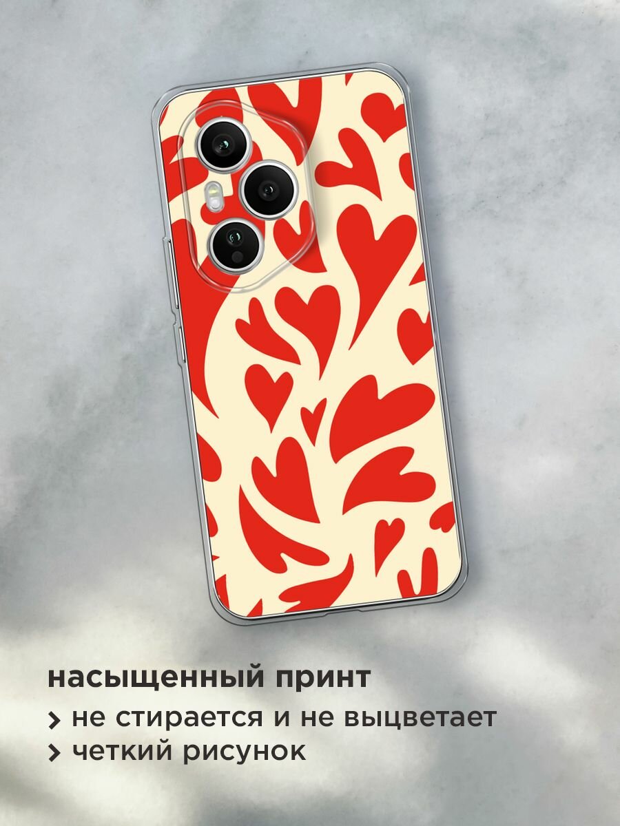 Чехол на Honor 400 Pro / Хонор 400 Про с принтом "Crazy hearts 1 - 14 февраля" — фото 1