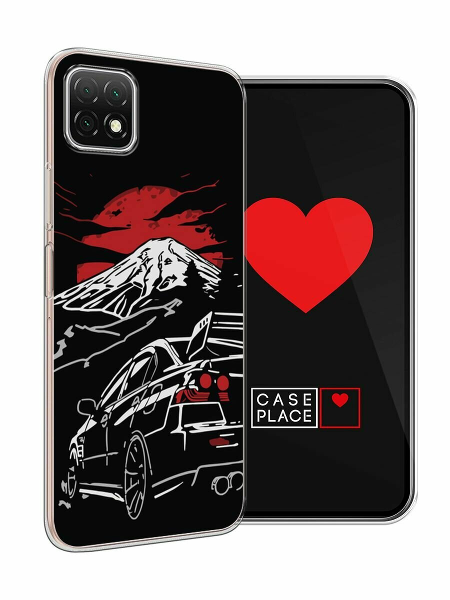 Силиконовый чехол на Wiko T3 / Вико Т3 с принтом "Машина в горах JDM" — фото 1