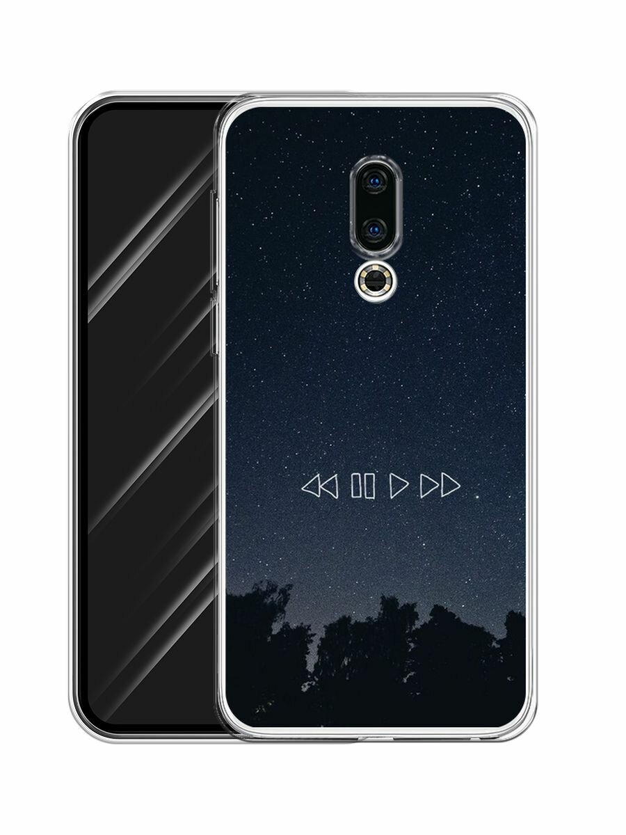 Чехол на Meizu 16th / Мейзу 16th с принтом "Космическая музыка" — фото 1