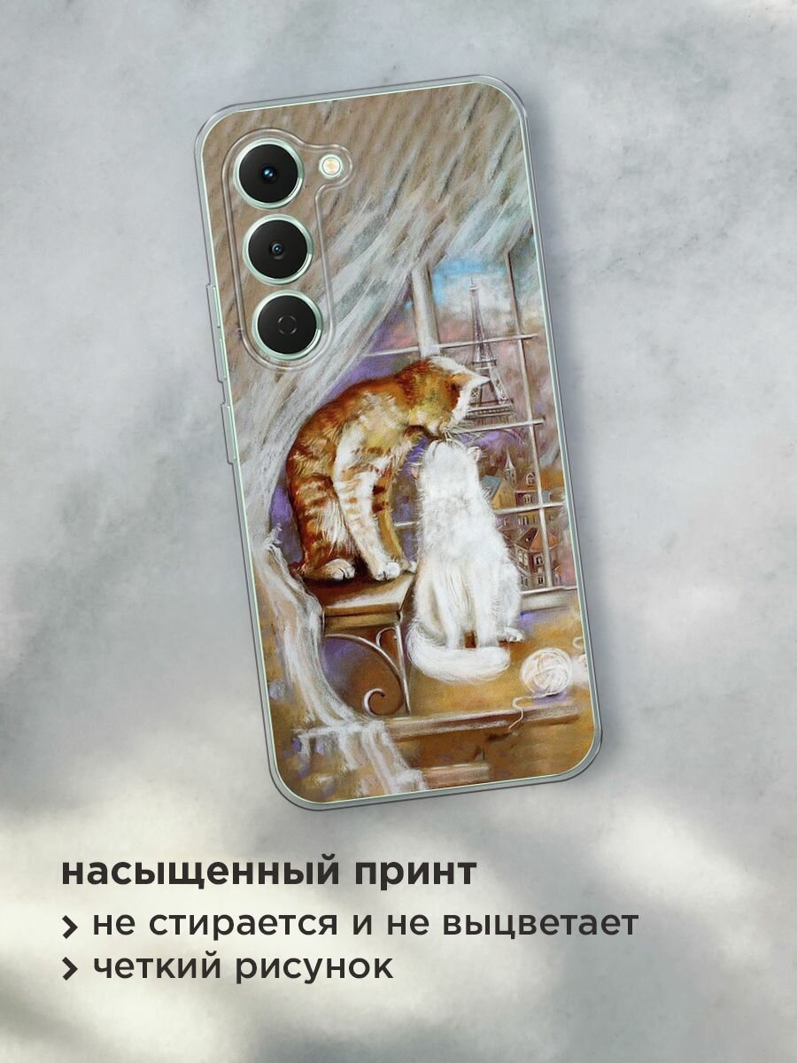 Чехол на Tecno Spark 40 Pro / Текно Спарк 40 Про с принтом "Влюбленные котики 1" — фото 1