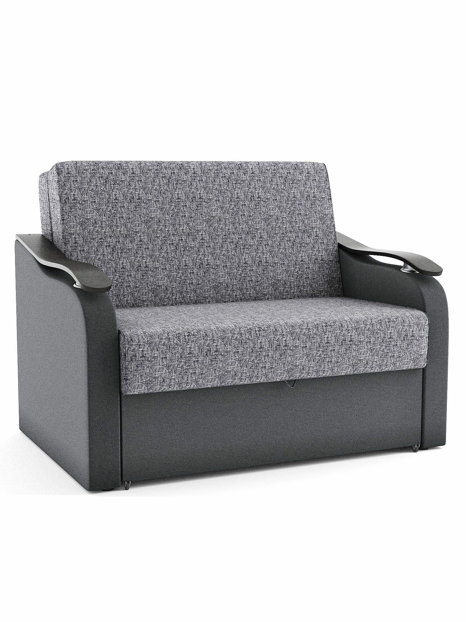 Диван раскладной Волна МДФ, аккордеон, спальное 120*195 см, флок серый