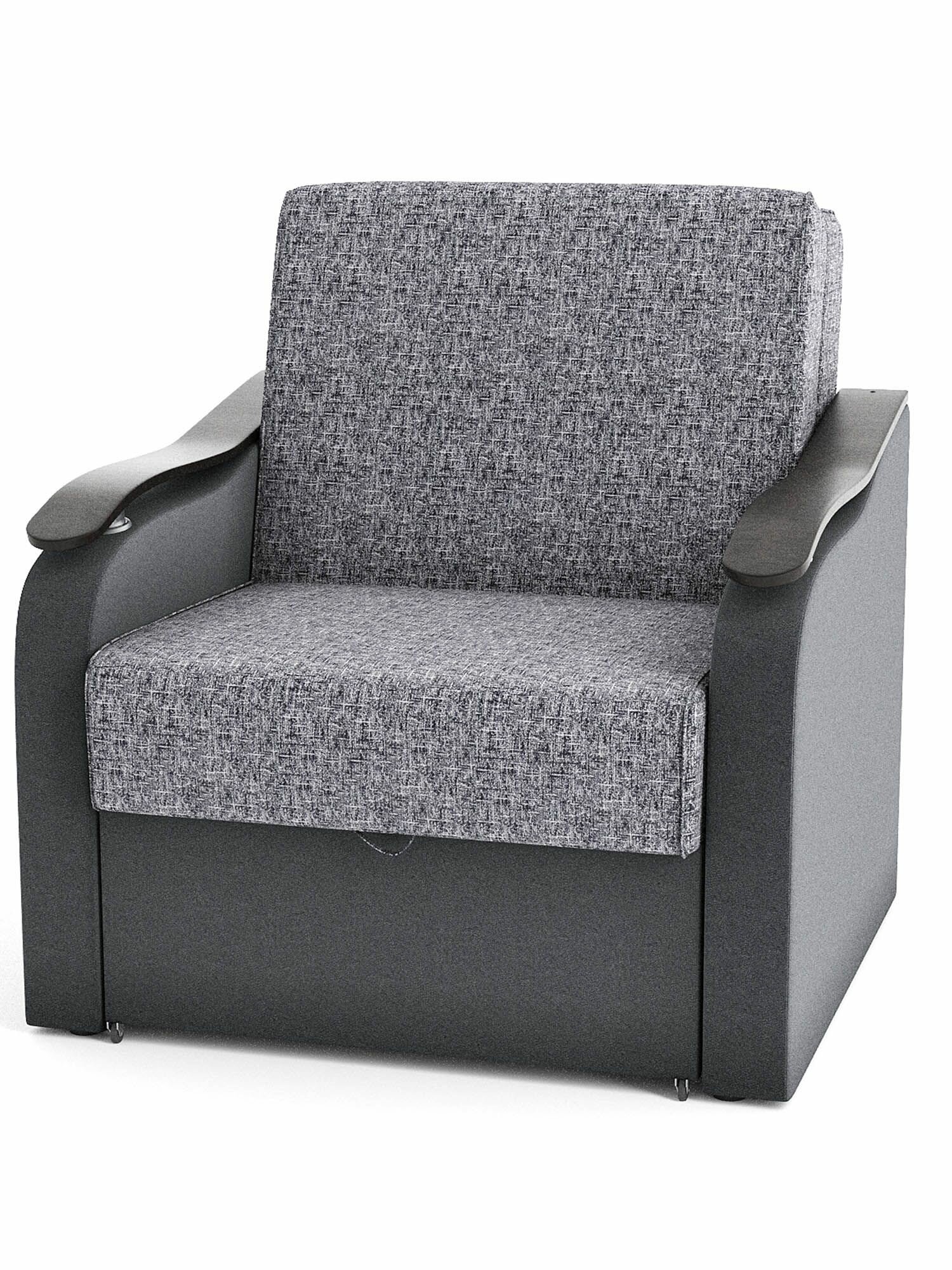 Кресло-кровать Mebel-Today Волна, серая, с ящиком, МДФ, 70х195х99 см