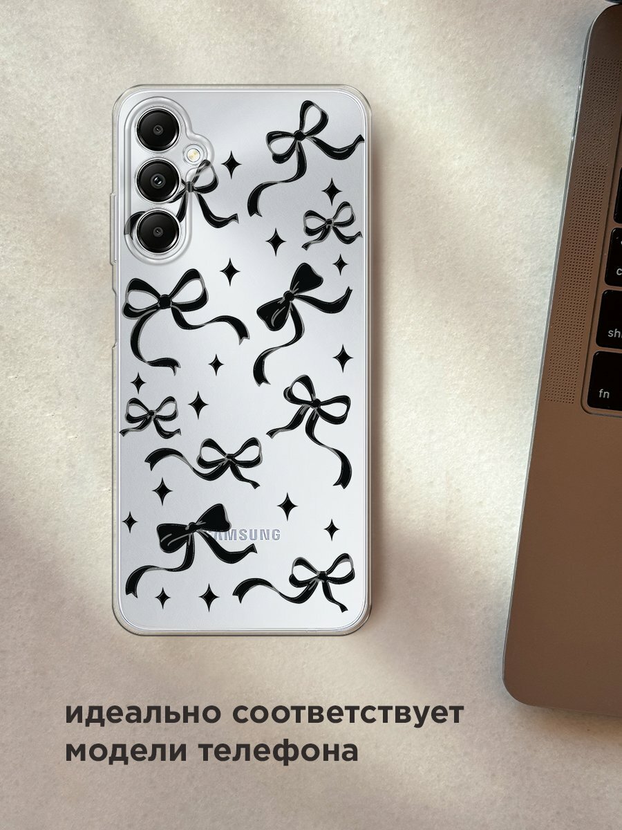 Чехол на Samsung Galaxy A05s / Самсунг Галакси A05s с принтом "Милые чёрные бантики 4" — фото 1