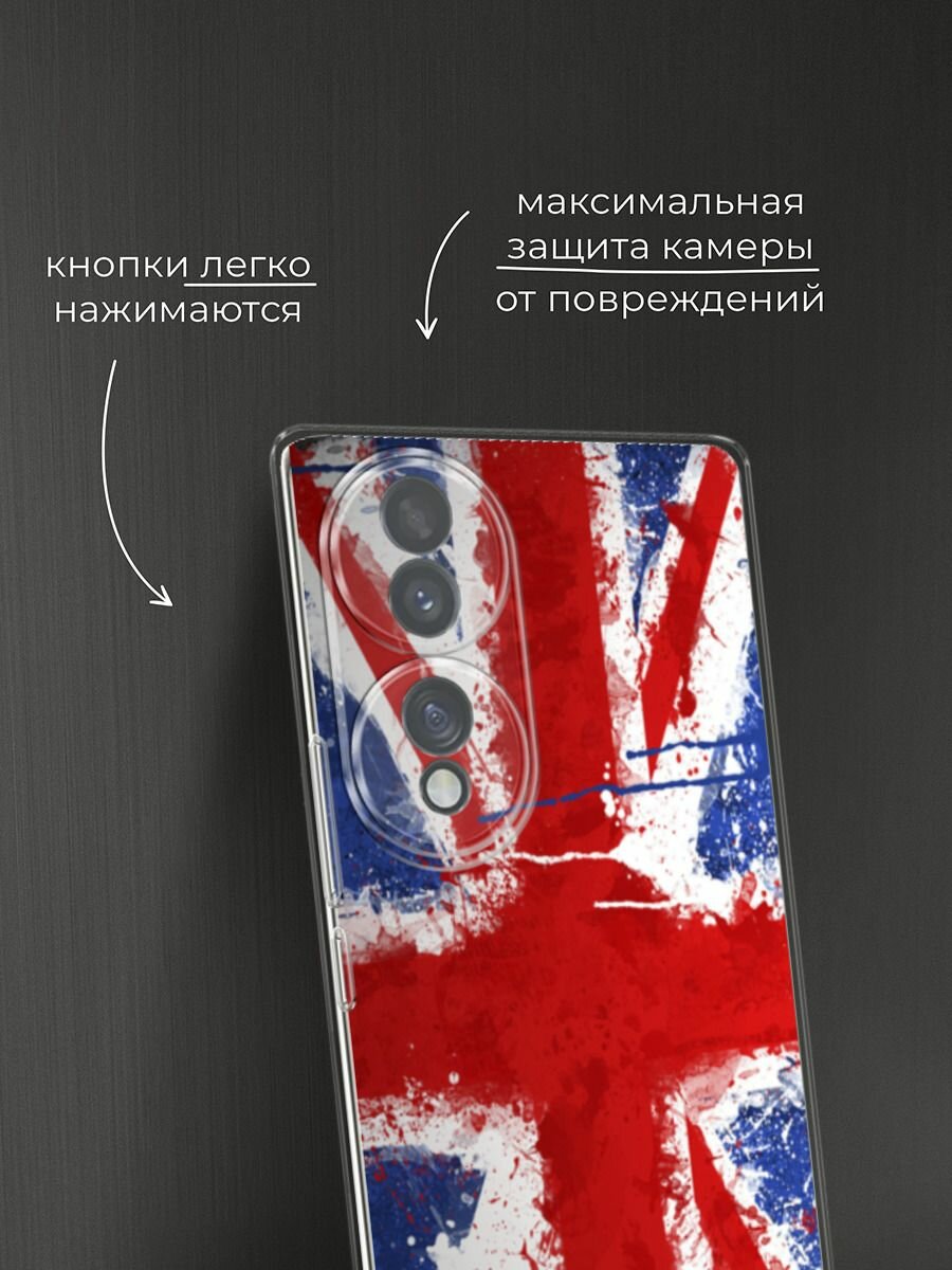 Чехол на Honor 70 / Хонор 70 с принтом "Флаг Великобритании 2" — фото 1