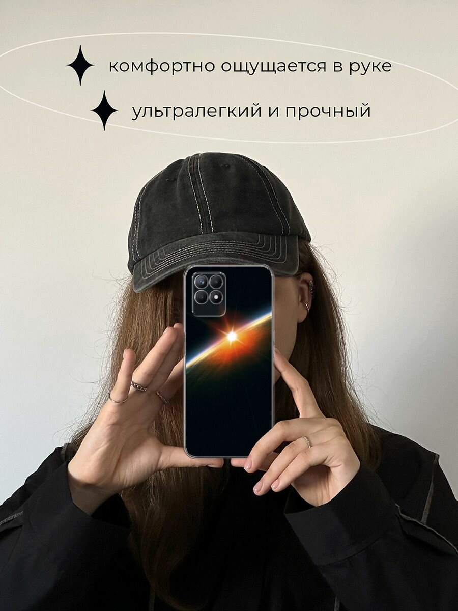 Силиконовый чехол на Realme 8i / Реалми 8i с принтом "Космос 9" — фото 1