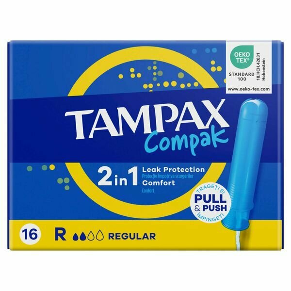 Тампоны с аппликатором TAMPAX (Тампакс) Compak Regular, 16 шт.