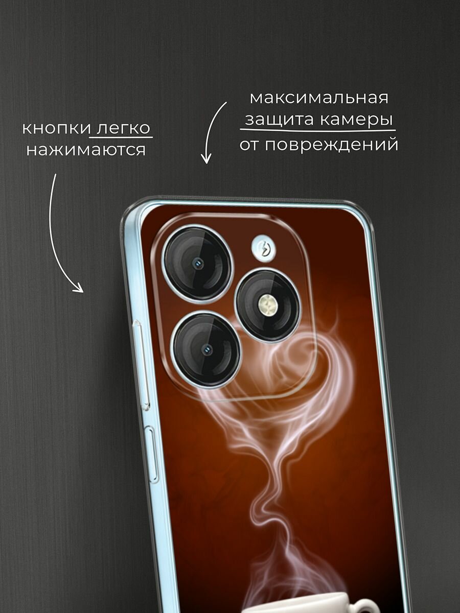 Силиконовый чехол на Itel P55 / Ител Р55 с принтом "Кофейная любовь" — фото 1