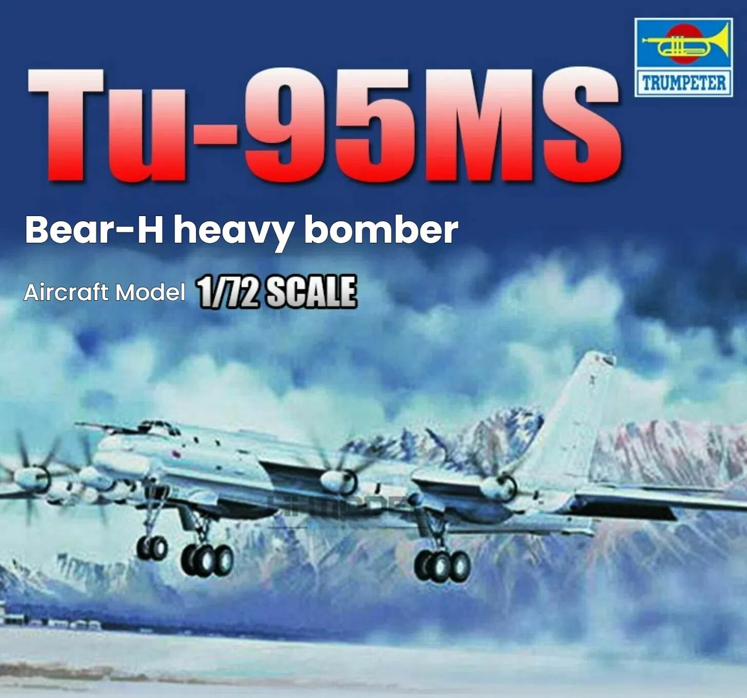 Сборная модель самолета Ту-95МС Медведь 1/72 Trumpeter, детализированный набор для склеивания, советский стратегический бомбардировщик, подарок моделисту