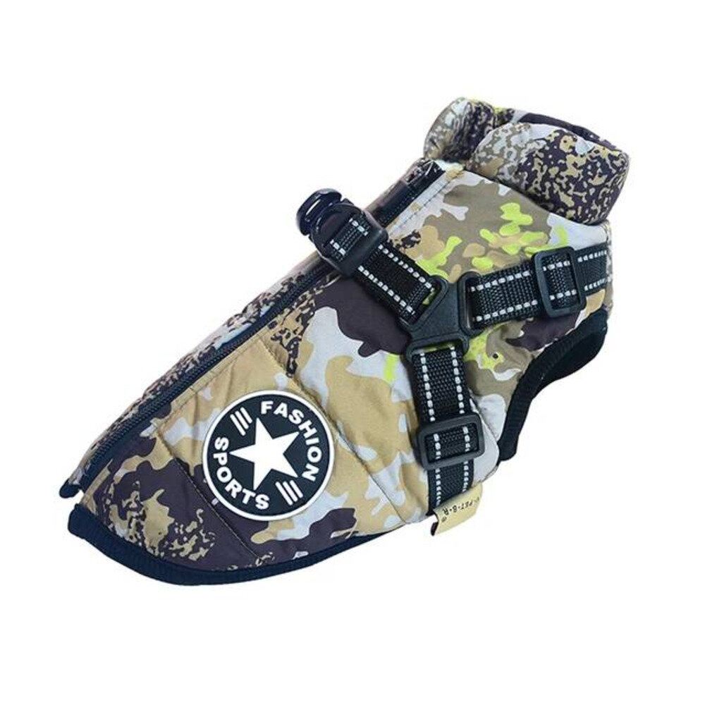 Зимняя одежда для собак маленьких пород, теплая флисовая куртка для больших собак, водонепроницаемое пальто для животных со шлейкой, одежда для чихуахуа, костюм для щенка