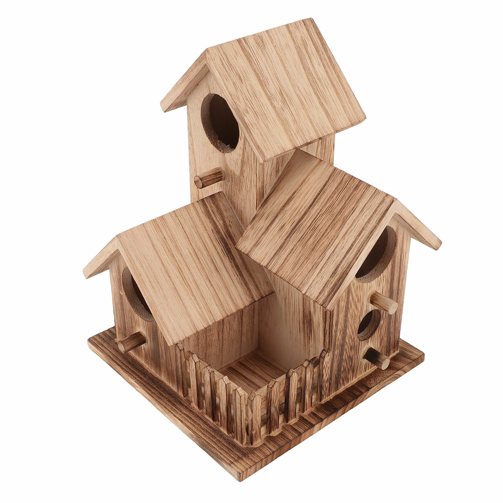 Деревянный домик для птиц с крышей для внутреннего и внешнего использования, уютный кормушка для маленьких птиц, 15.7 x 15.7 x 20 см