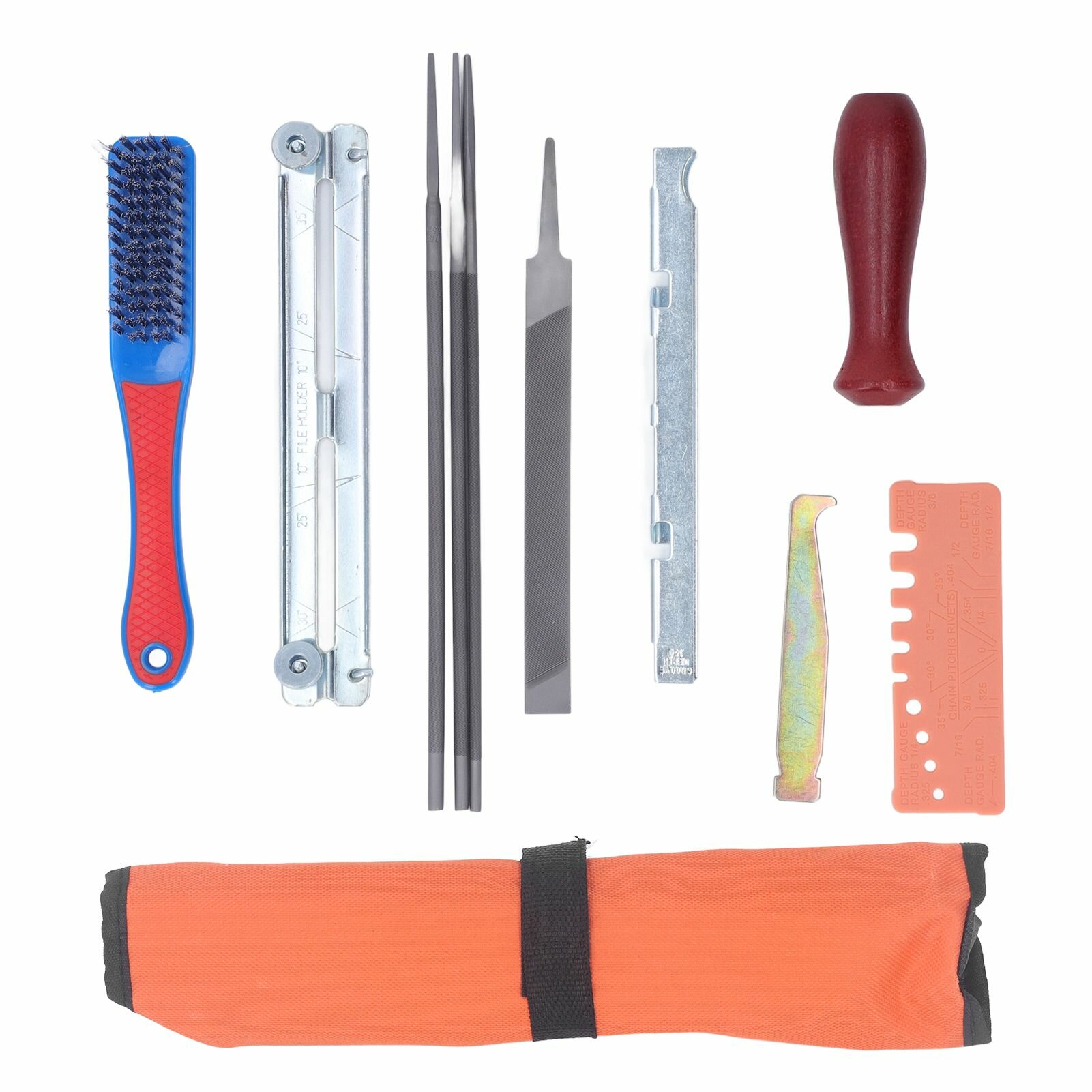 11 шт, точилка для бензопилы, набор инструментов для заточки зубов цепной пилы с ручкой манометра