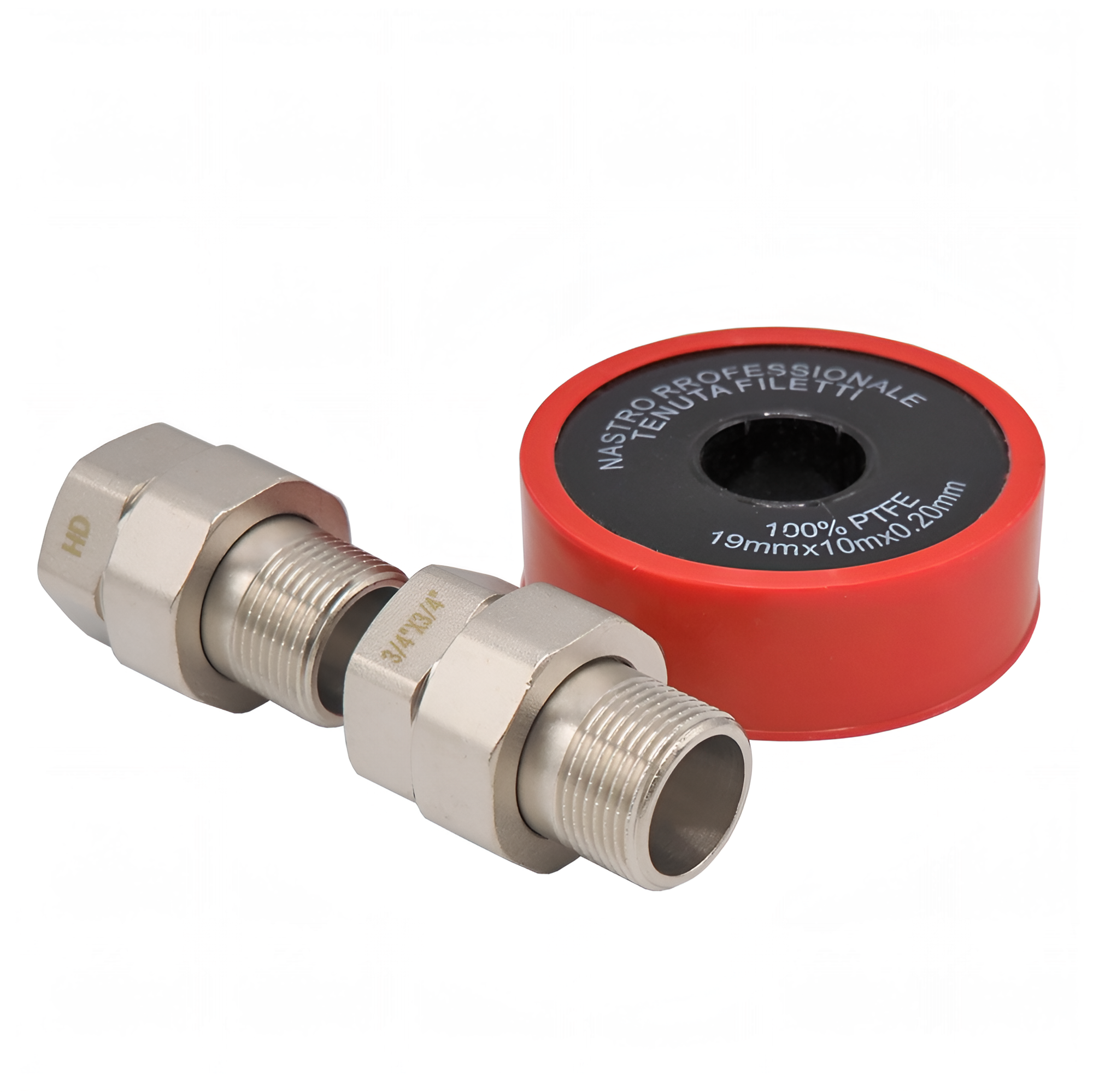 Американка прямая 3/4"г х 3/4"ш HD (комплект две штуки + лента фум)
