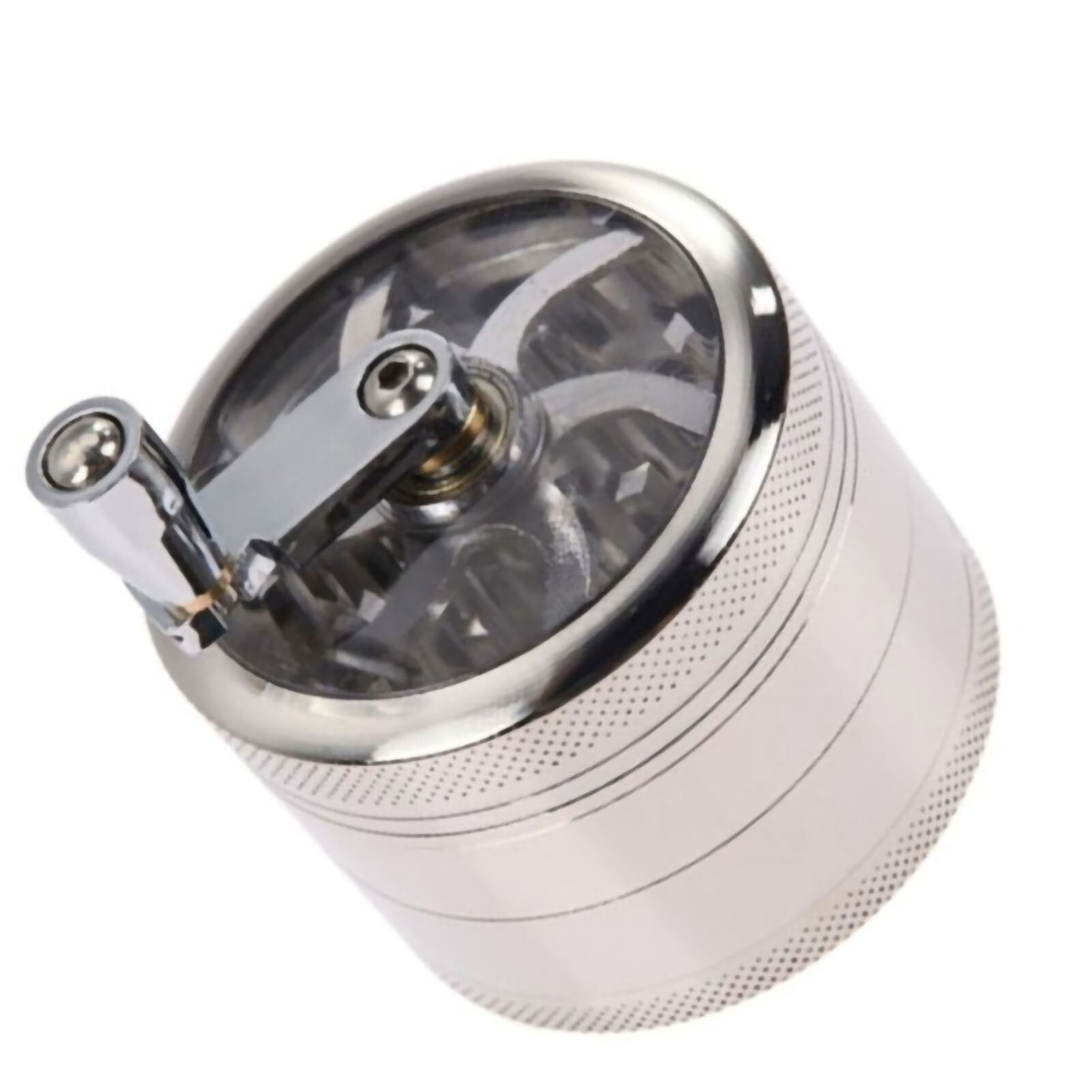 Мини-40 мм 4-слойная ручная шлифовальная машина из металлического сплава цинка, мельница для специй с ручкой, серебро