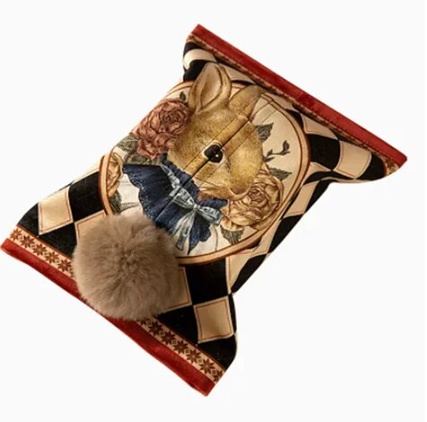 Бархатная коробка для салфеток 18x24 см Красный