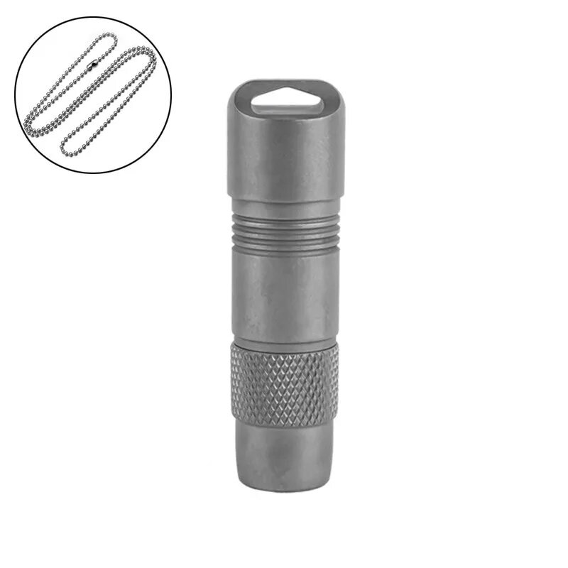 Мини-фонарик из титанового сплава, уличный инструмент для выживания, карманный светодиодный сильный свет, перезаряжаемый брелок с ожерельем