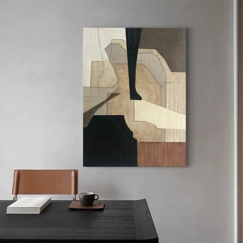 Картина "Теплый коричневый цвет", ручная роспись, на подрамнике, 50x70 см