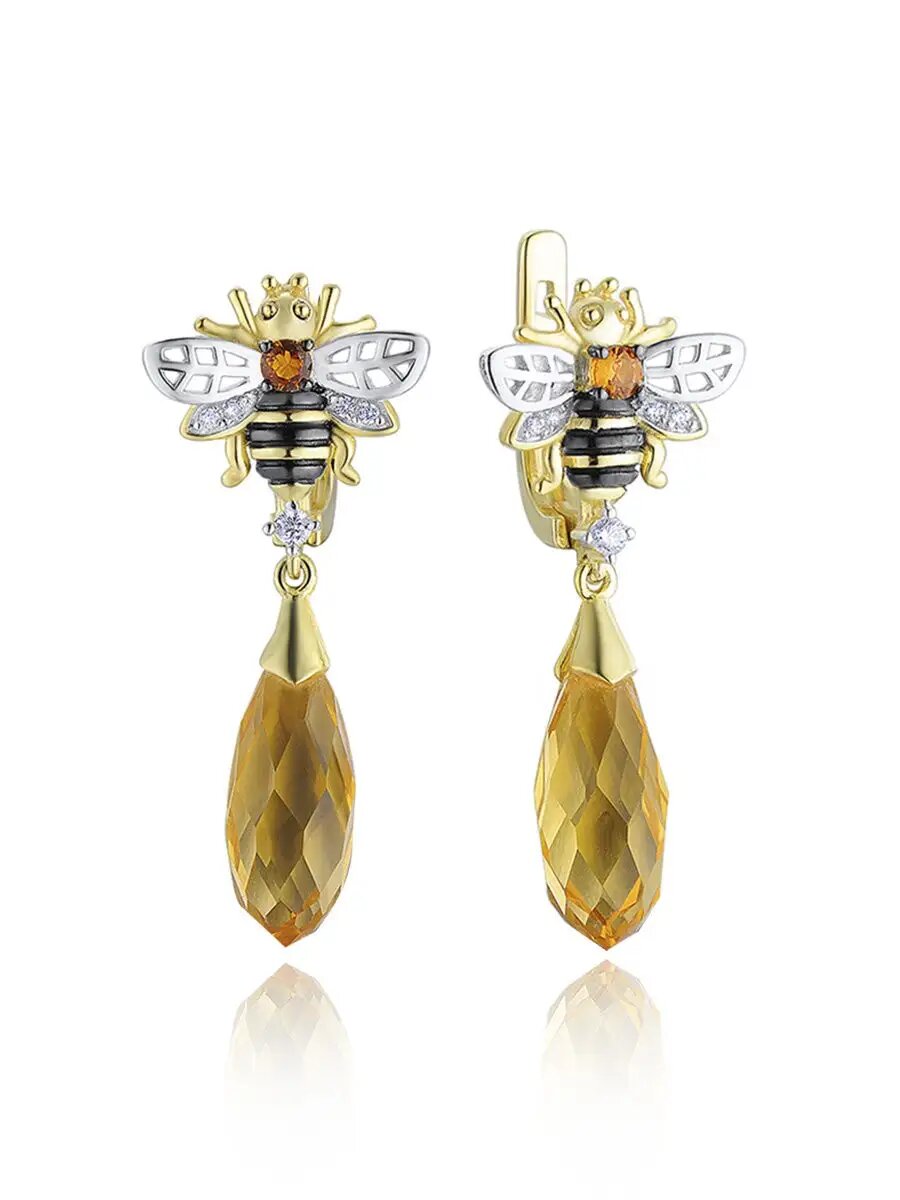 Серьги, серебро, 925 проба, фианит, нанокристалл