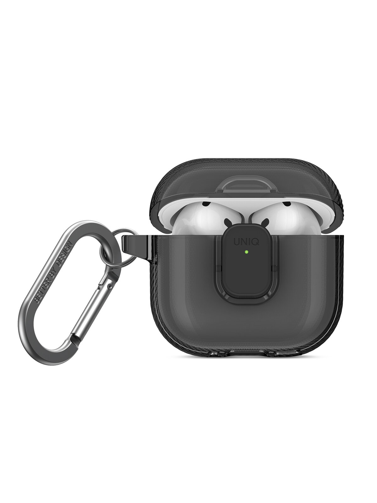 Чехол Uniq для Apple Airpods 4, Glase PRO с замком-защелкой, черный