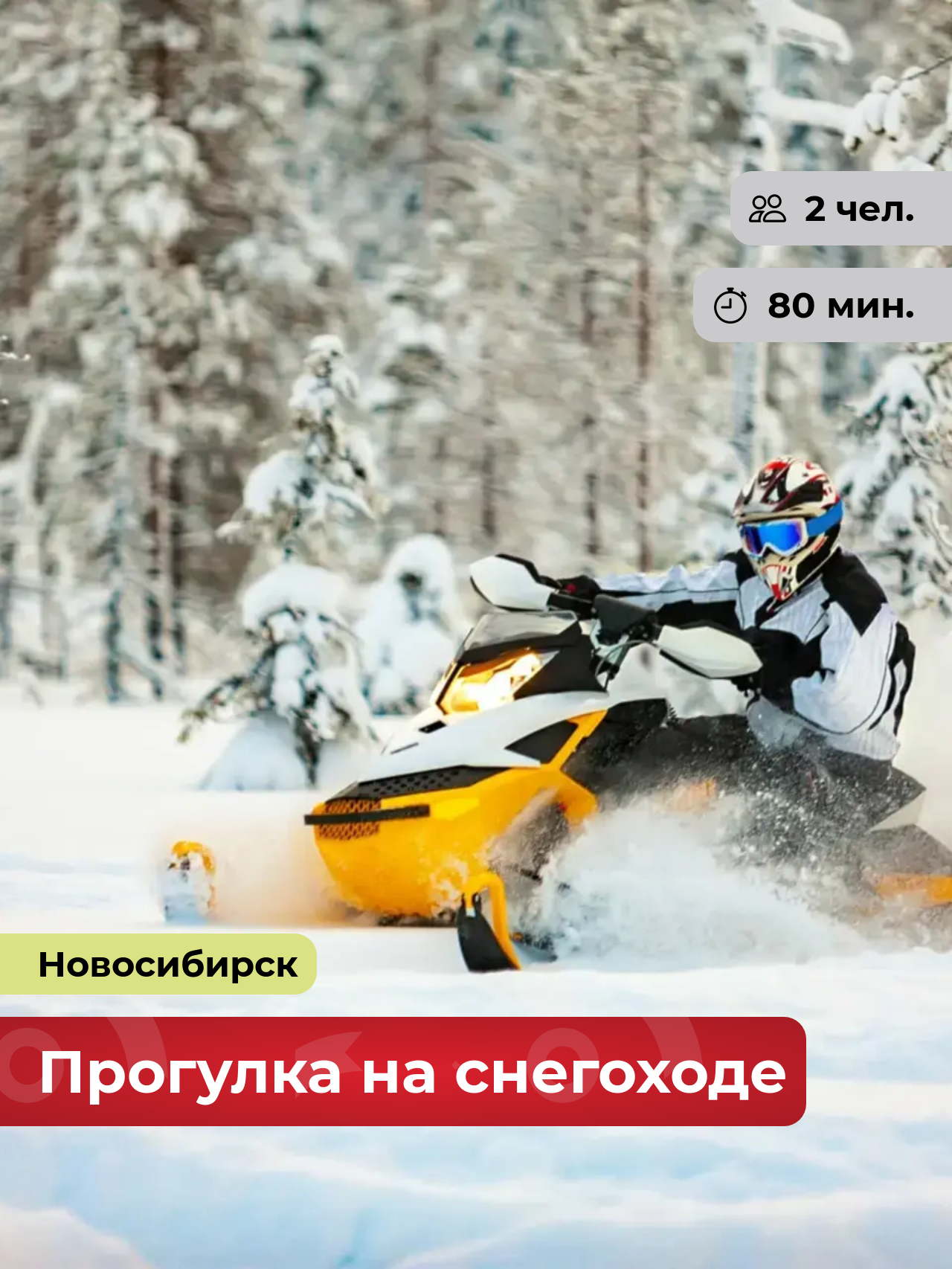 Подарочный сертификат bonodono Прогулка на снегоходе «Время экстрима. » г. Новосибирск