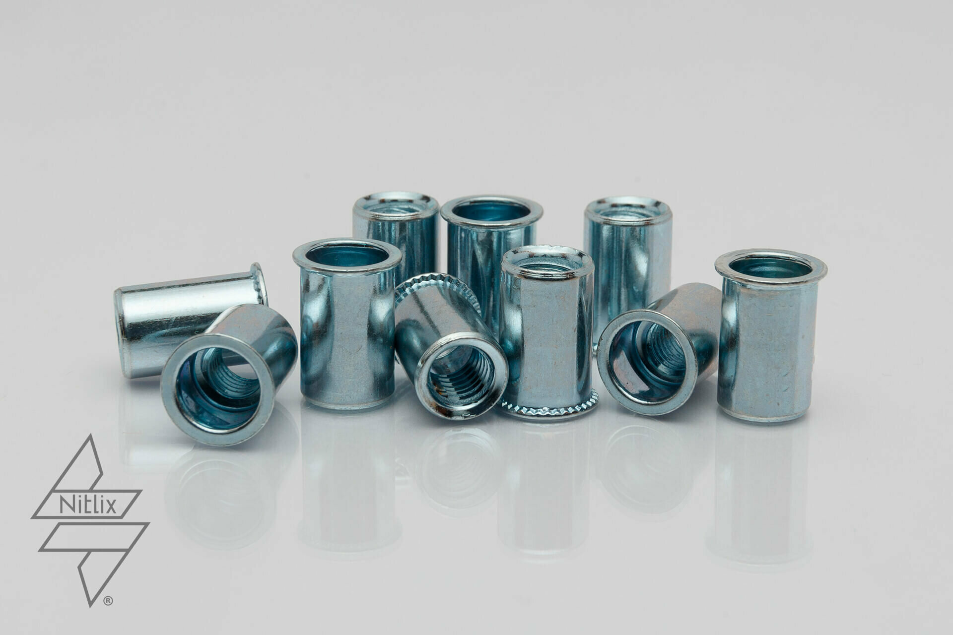 Гайка заклепочная NITLIX М5 уменьшенный борт гладкая, L=11,5 (0,5-2,0) 1500 шт.