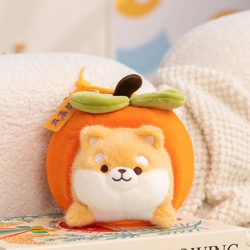 GDzaccly Плюшевые животные в фруктах Shiba Inu Pig Capybara dog into Persimmon