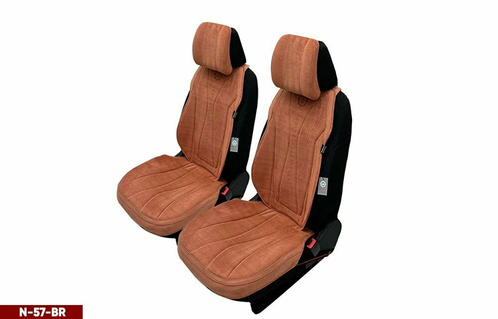 Накидки на сиденья для Subaru / Субару Levorg, Impreza, Forester, Legacy, Outback, XV и др. на пердний ряд замша с перфорацией