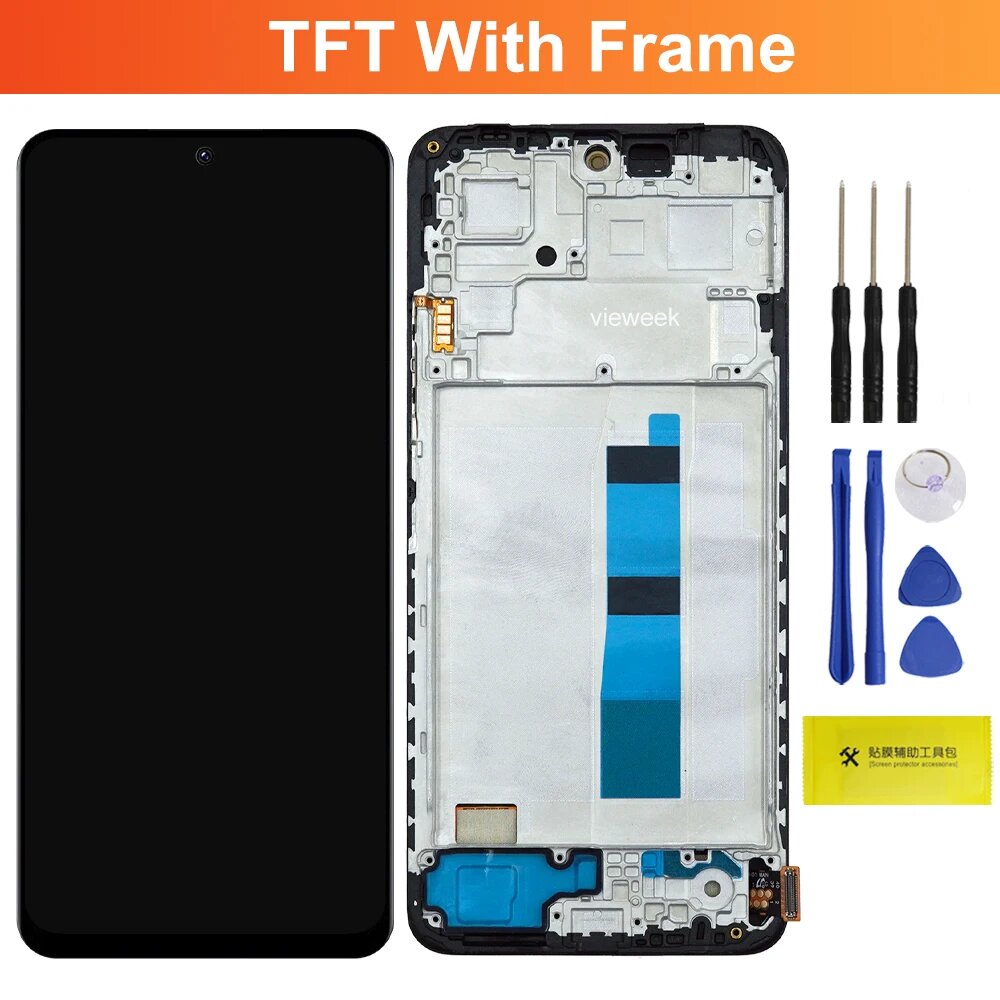 Note12 4G 23021RAAEG 23021RAA2Y AMOLED Замена экрана для Xiaomi Redmi Note 12 4G ЖК-дисплей Цифровой сенсорный экран в сборе TFT With Frame