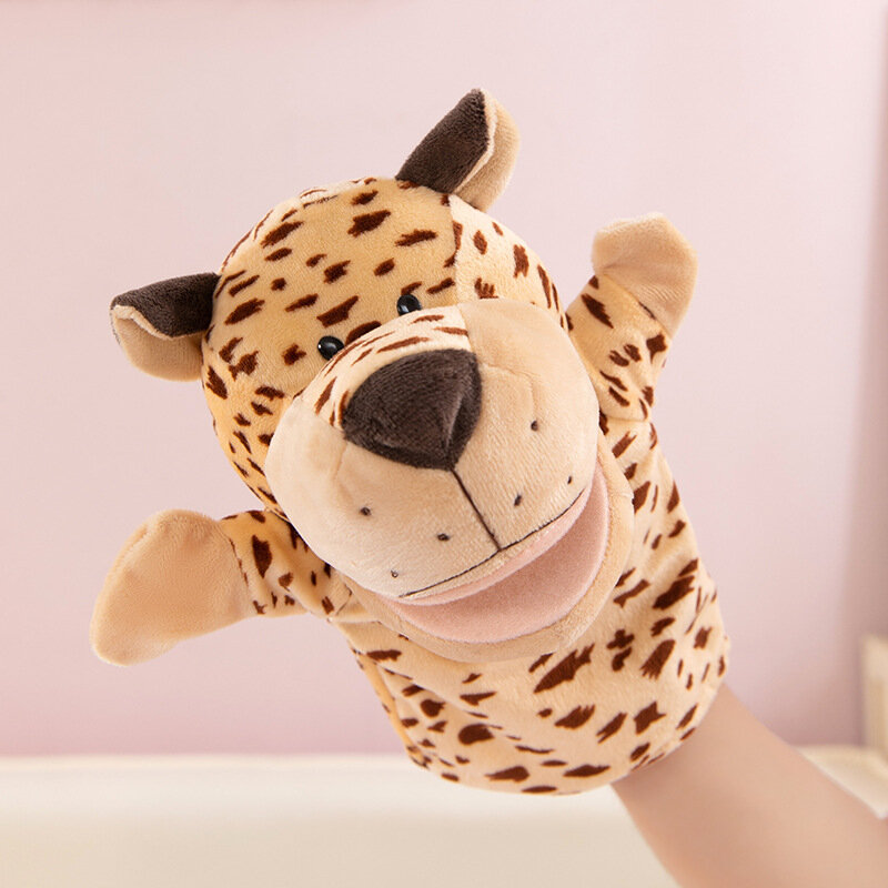 Игрушка-ручная кукла, животное, успокаивающая кукла, представление льва, подвижный рот, кукла животного, реквизит для обучения в детском саду