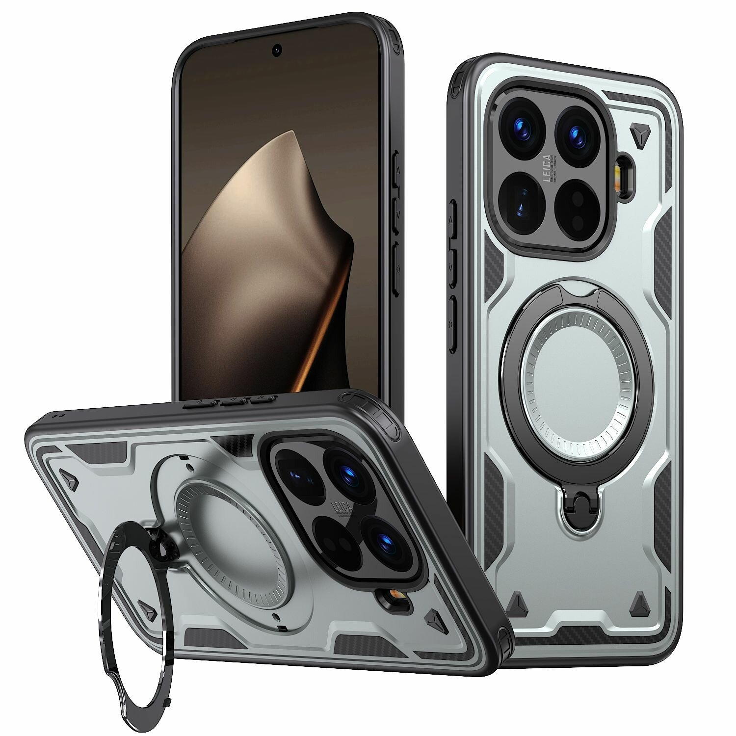 Чехол Magneto Case с кольцом для Xiaomi 15T Pro (серый)