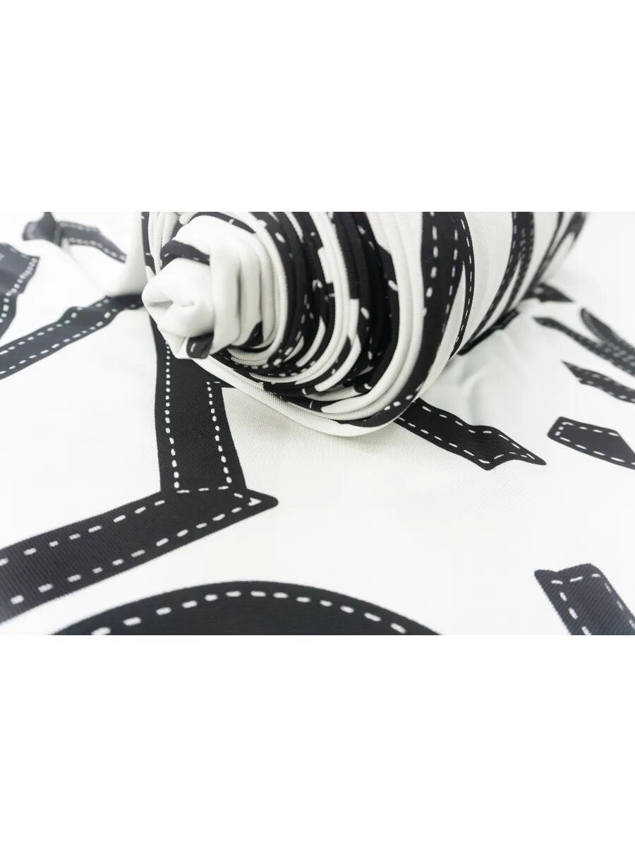 Ткань Вискоза трикотаж холодный черные буквы на белом