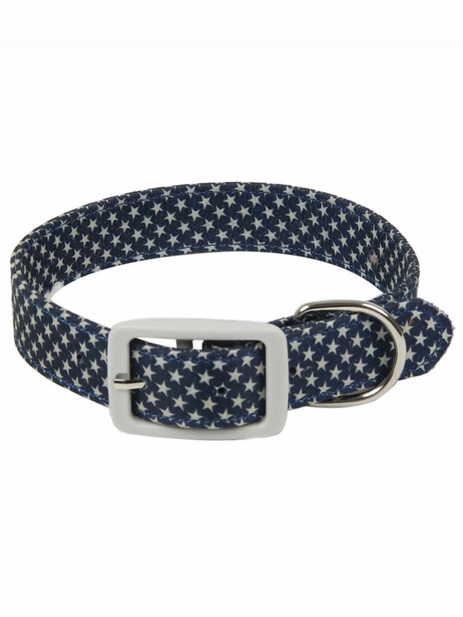 Ошейник Triol "Звездочки", для собак, влагозащитный, синий, размер М