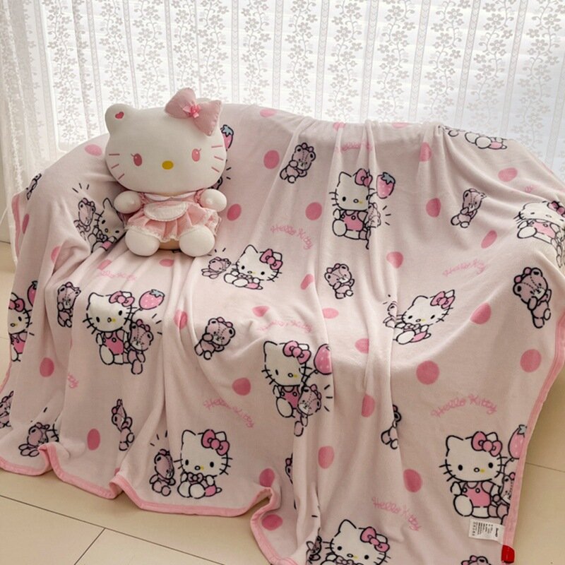 Двустороннее одеяло из молочного бархата с рисунком Sanrio-Hellokitty 200*230cm