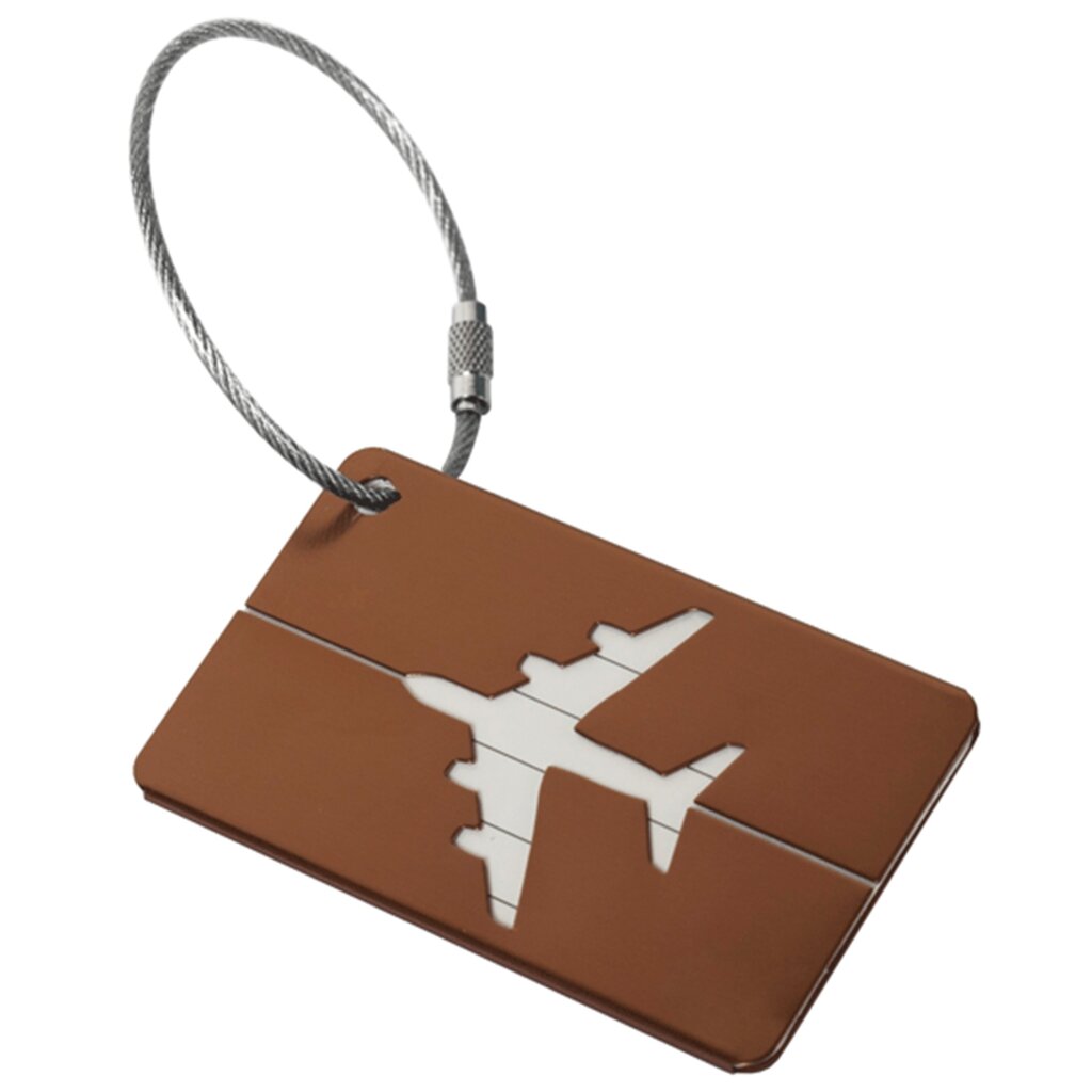 Металлическая посадочная багажная бирка-коричневый