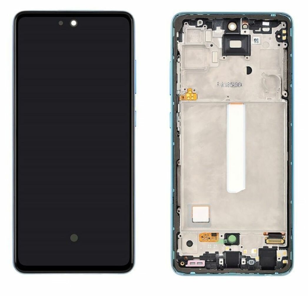 Дисплей (матрица + тачскрин) для смартфона Samsung A525F (A52) и рамкой (голубой) Small Oled