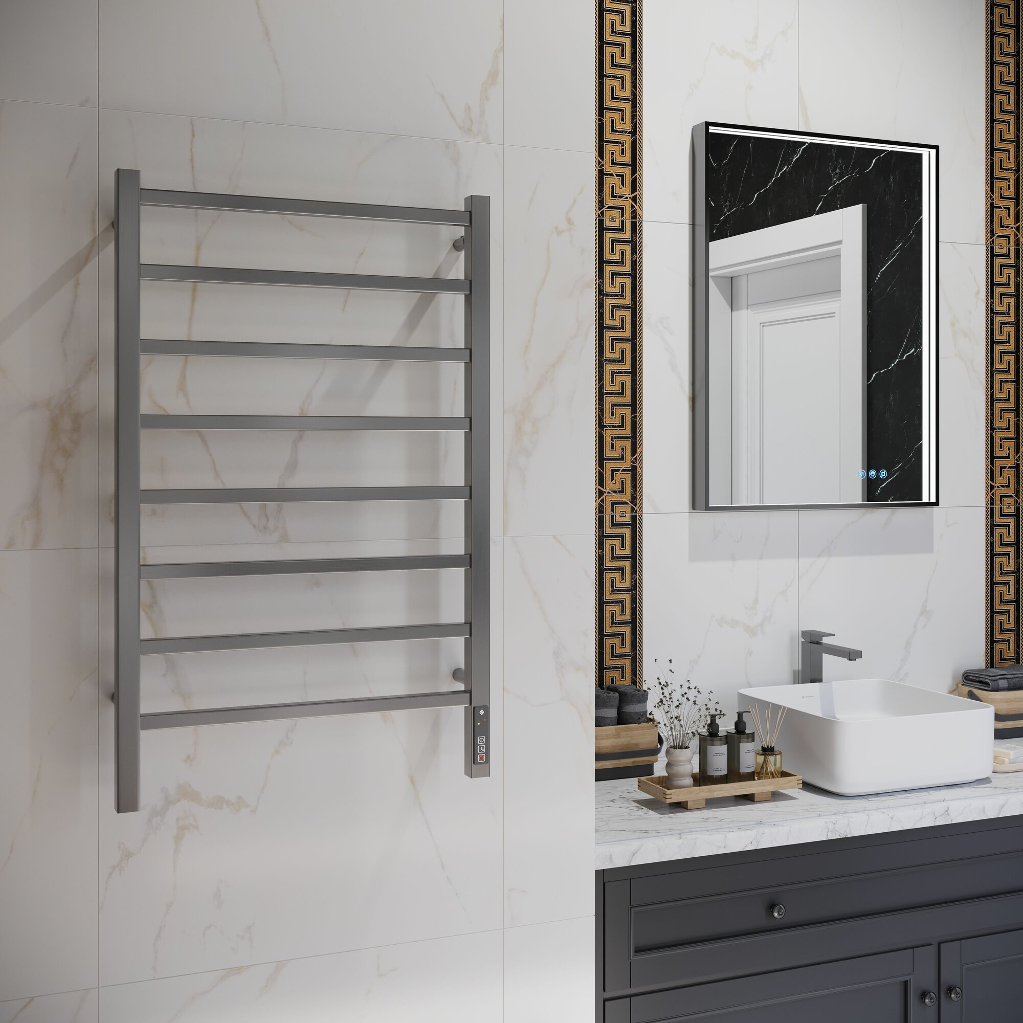 Полотенцесушитель электрический TERMINUS (Терминус) Ватикан П8 500х850 мм, Сатин