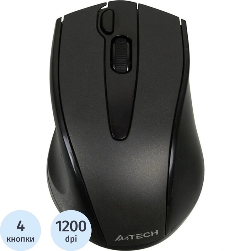 Мышь компьютерная A4Tech V-Track G9-500F чер опт (1000dpi) беспровод USB1.1