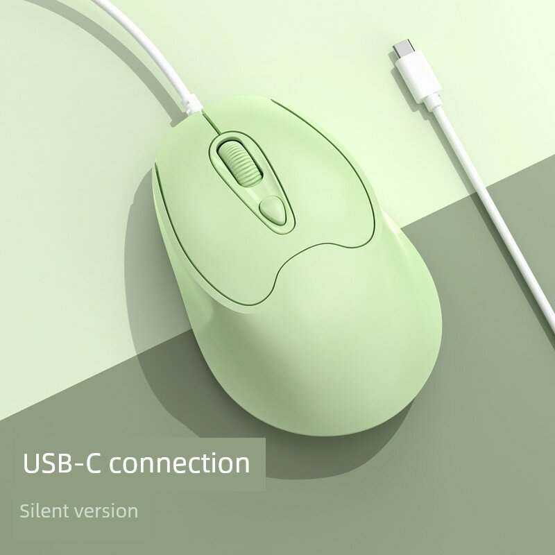 Проводная мышь для девочек с интерфейсом Type-C USB подходит для ноутбуков, планшетов и мобильных телефонов Apple,