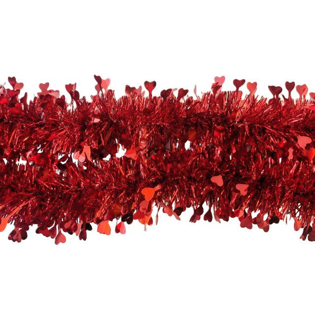 Мишура новогодняя декоративная MAXIJOY, ПЭТ, 200х6 см, красная