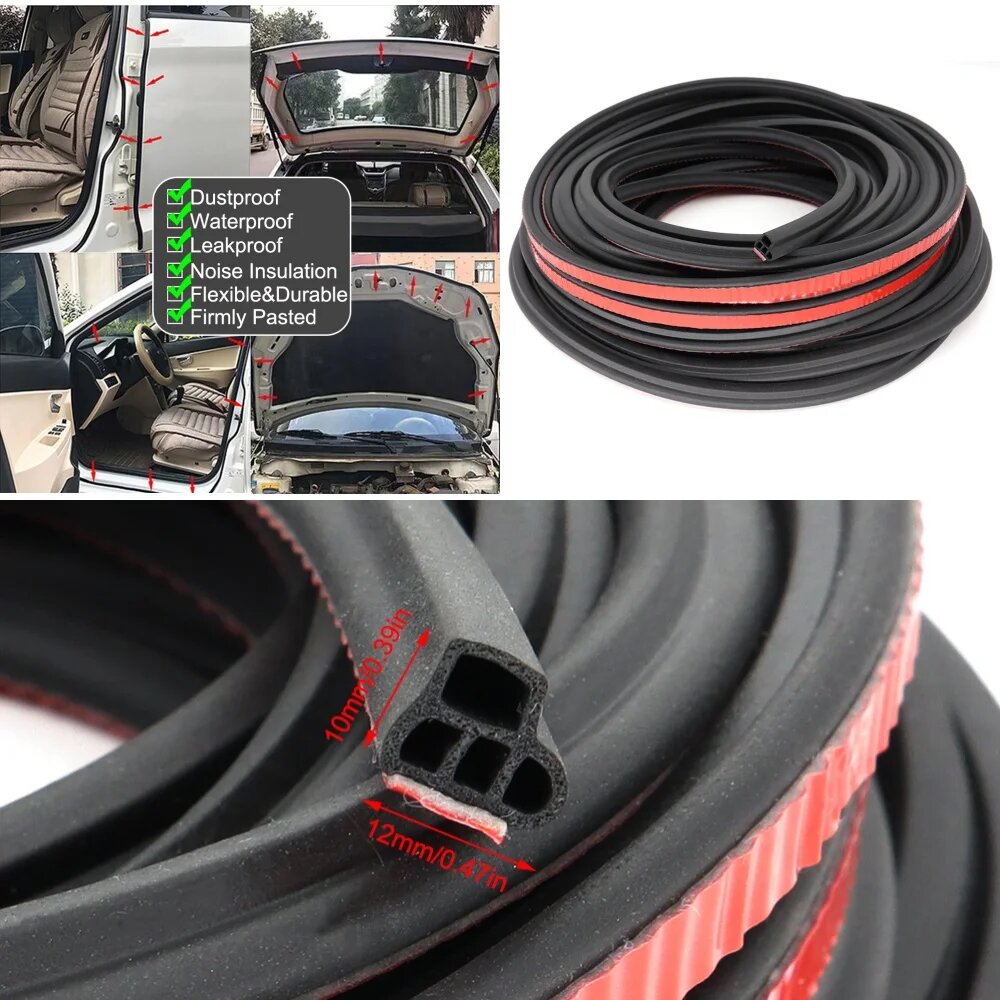 5-метровая автомобильная резиновая уплотнительная лента для двери, двухслойная, тип B для Toyota Avensis Camry RAV4 Prado Corolla YARIS