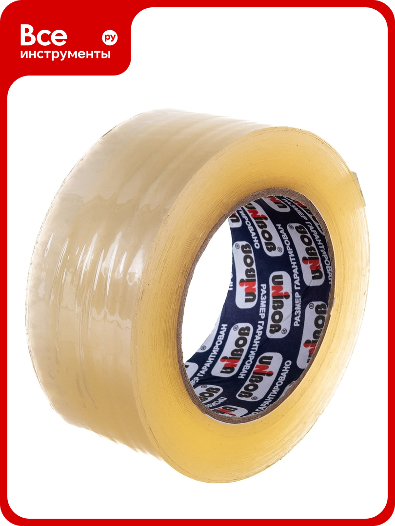 Лента клейкая упаковочная Unibob прозрачная 48 мм х 132 м 600 211727 31247 прочной конструкции