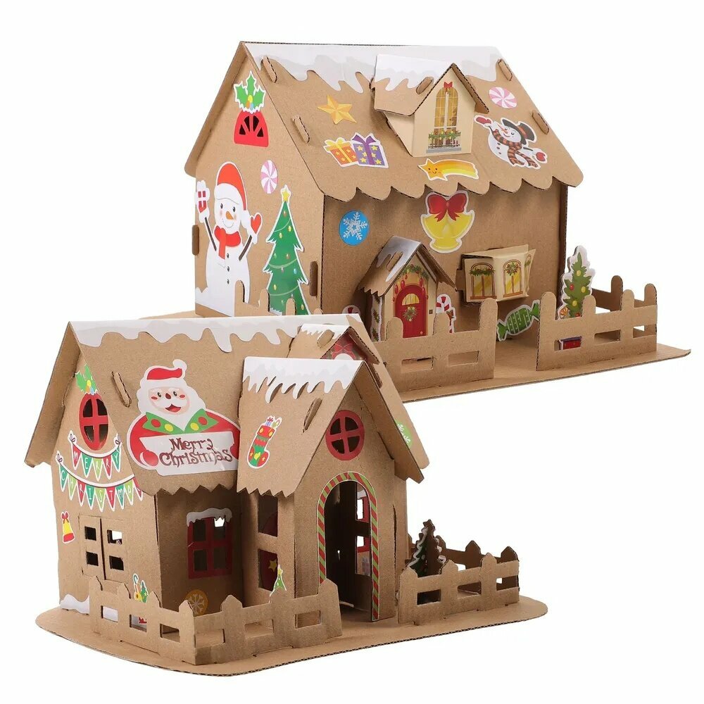 Картонные Мини Домики, 2 Набора, Для Рукоделия, Безопасные Материалы