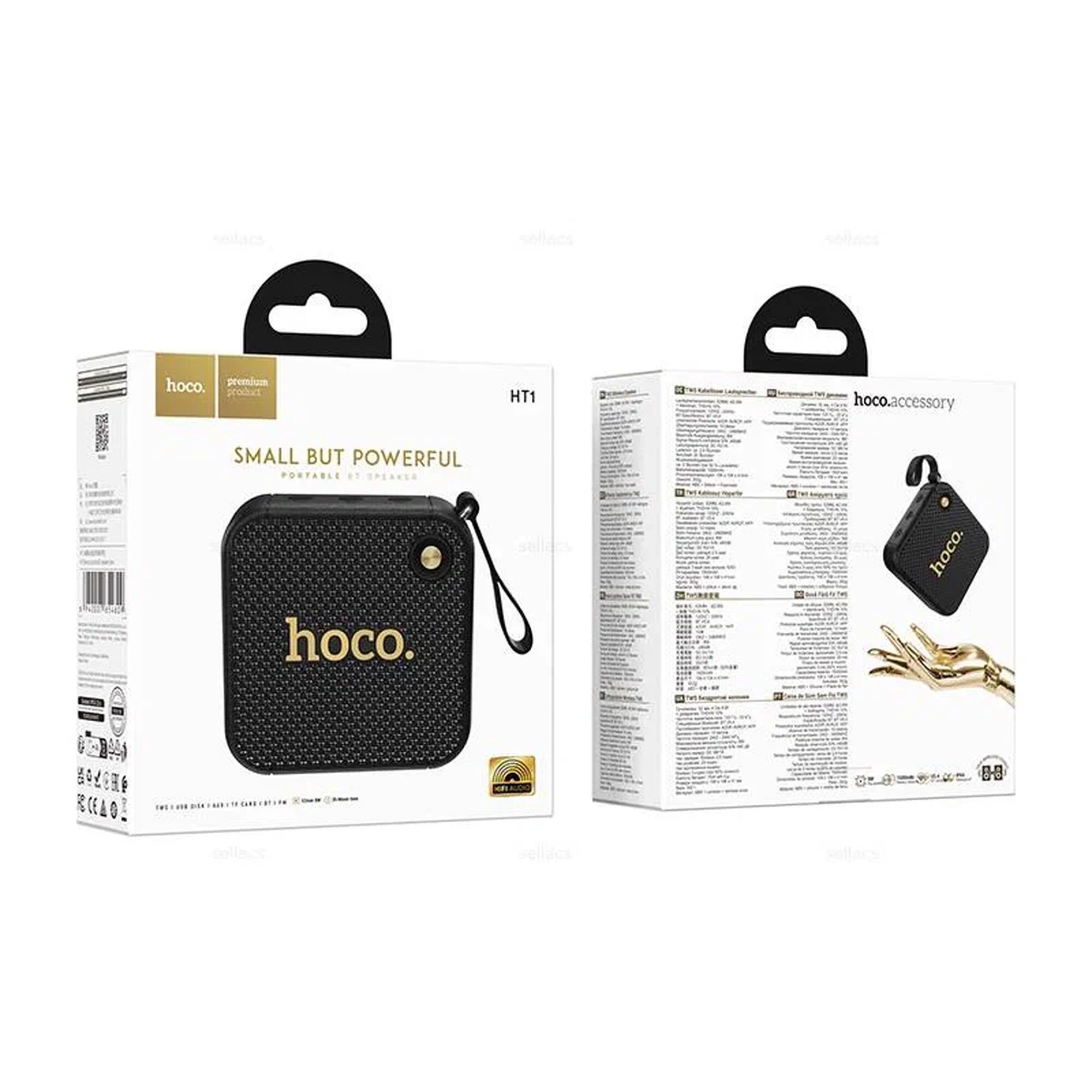 Портативная колонка Hoco Marquis HT1, Bluetooth 5.4, 1500 mAh, черная