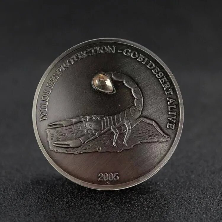 Монгольские бриллиантовые монеты животных скорпионы хомяки кролики обезьяны белки памятные монеты, подходящие для коллекции и памяти