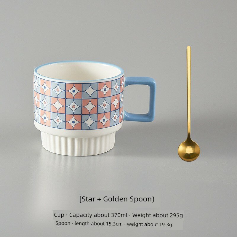 Штабелируемые кружки, скандинавский стиль, креативный дизайн, парные керамические чашки, женские чашки для кофе, чая,