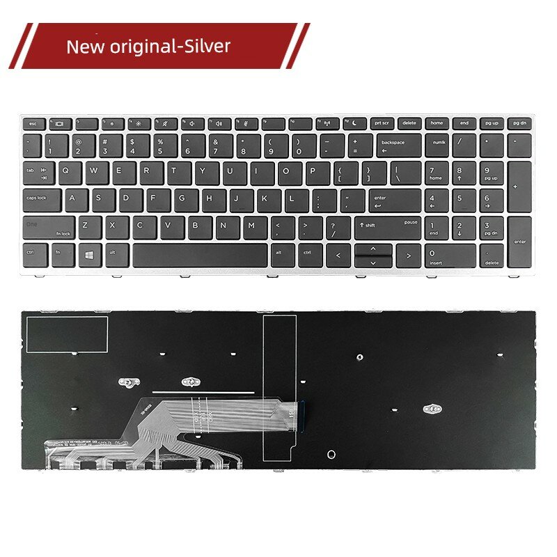 Заменяемая клавиатура для ноутбуков HP ProBook 450 G5 455 G5 470 G5 650 G4 650 G5 с серебристым ободком - оригинальная